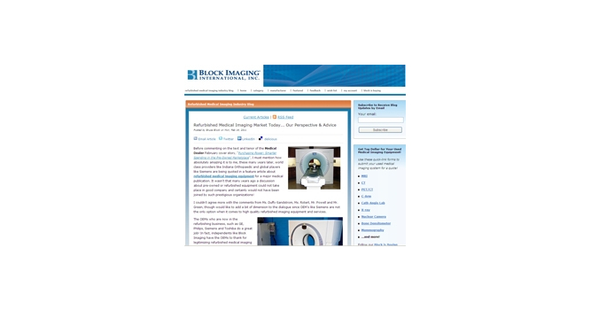 Block Imaging Announces New Refurbished Medical Imaging Industry Blog ...