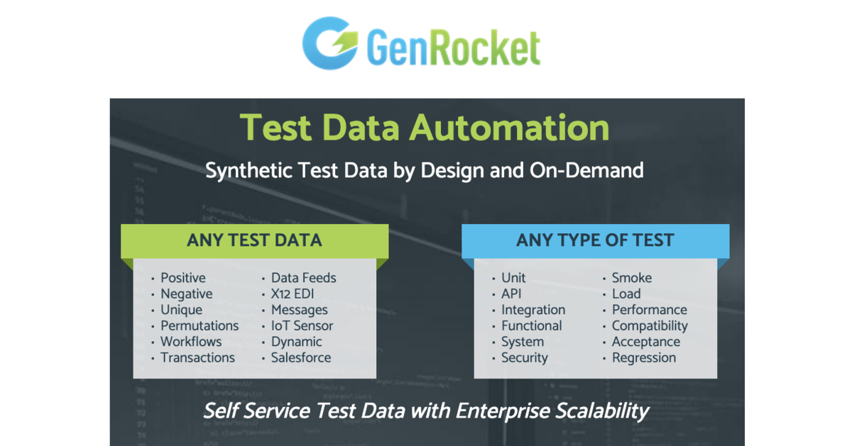 GenRocket Delivers Synthetic Test Data Automation with Enterprise ...