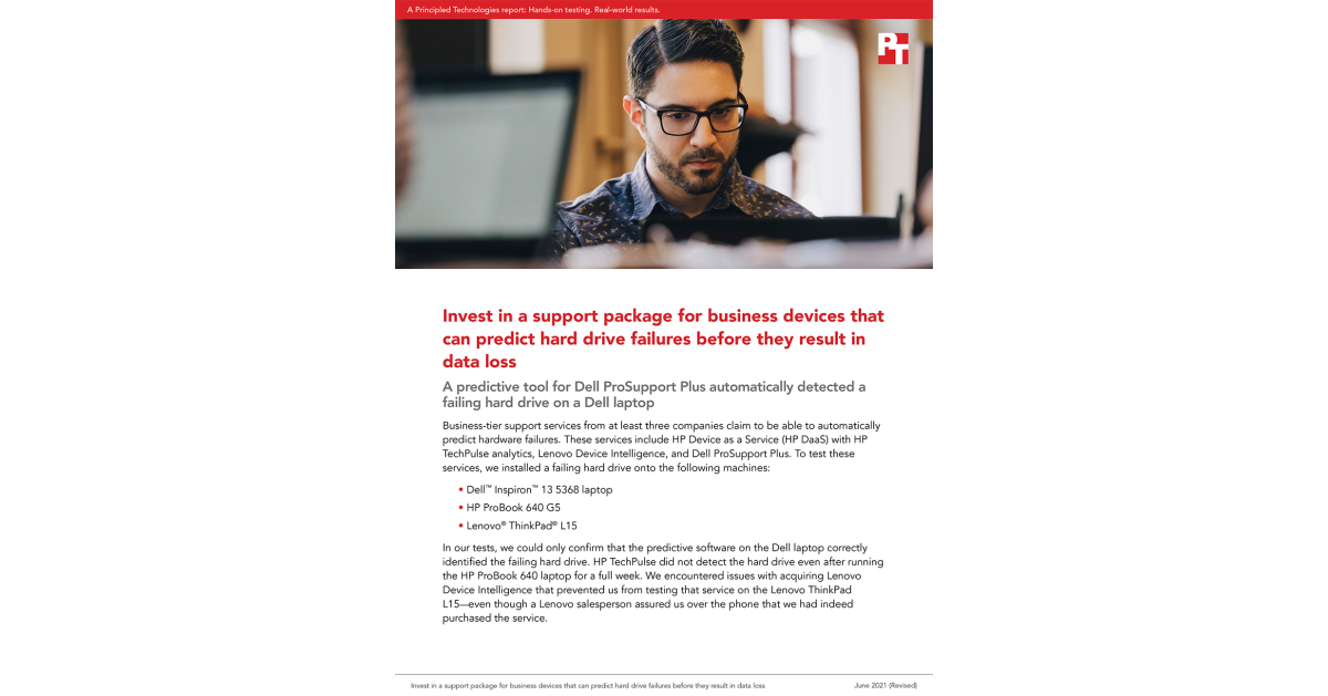 Principled Technologies Releases Study on Three Support Services ...