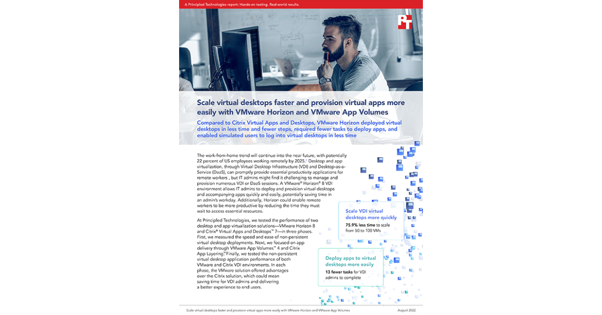 New Report from Principled Technologies Shows VMware Horizon and VMware ...