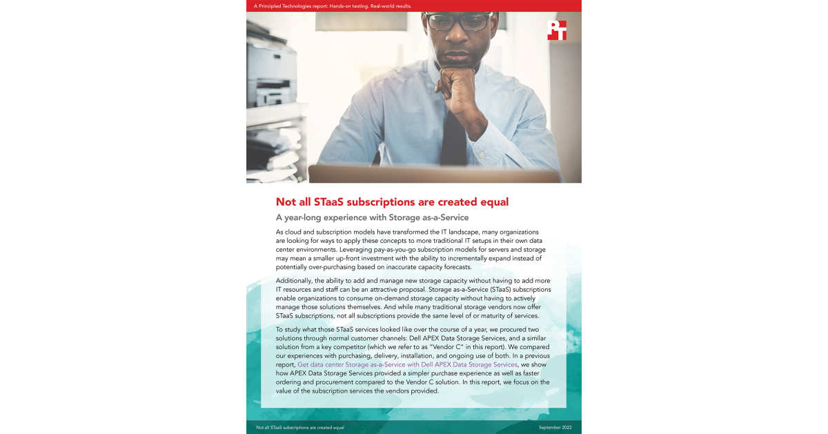 Principled Technologies Releases Study Comparing a Year-Long Experience ...