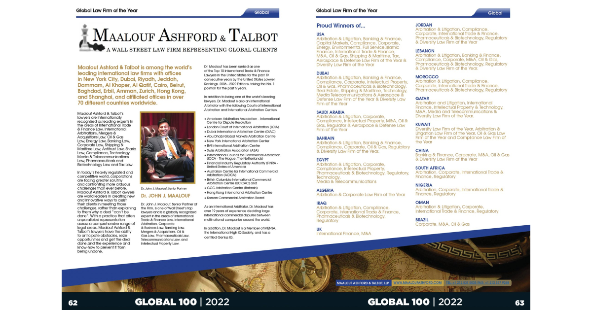 Wall Street Law Firm Maalouf Ashford & Talbot, LLP, Opens Office in ...