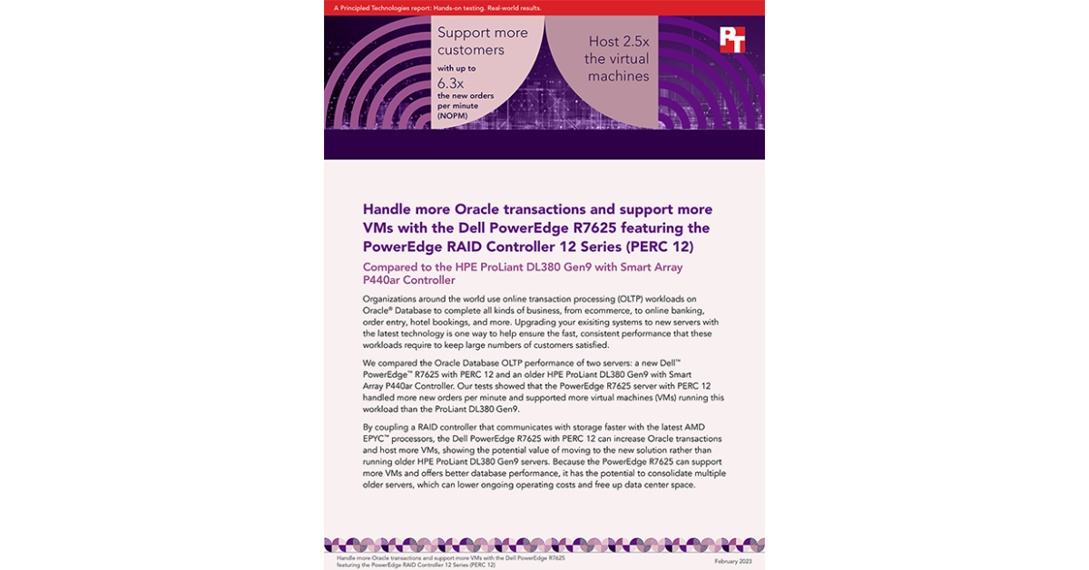 Principled Technologies Releases Two Studies Comparing the Oracle ...