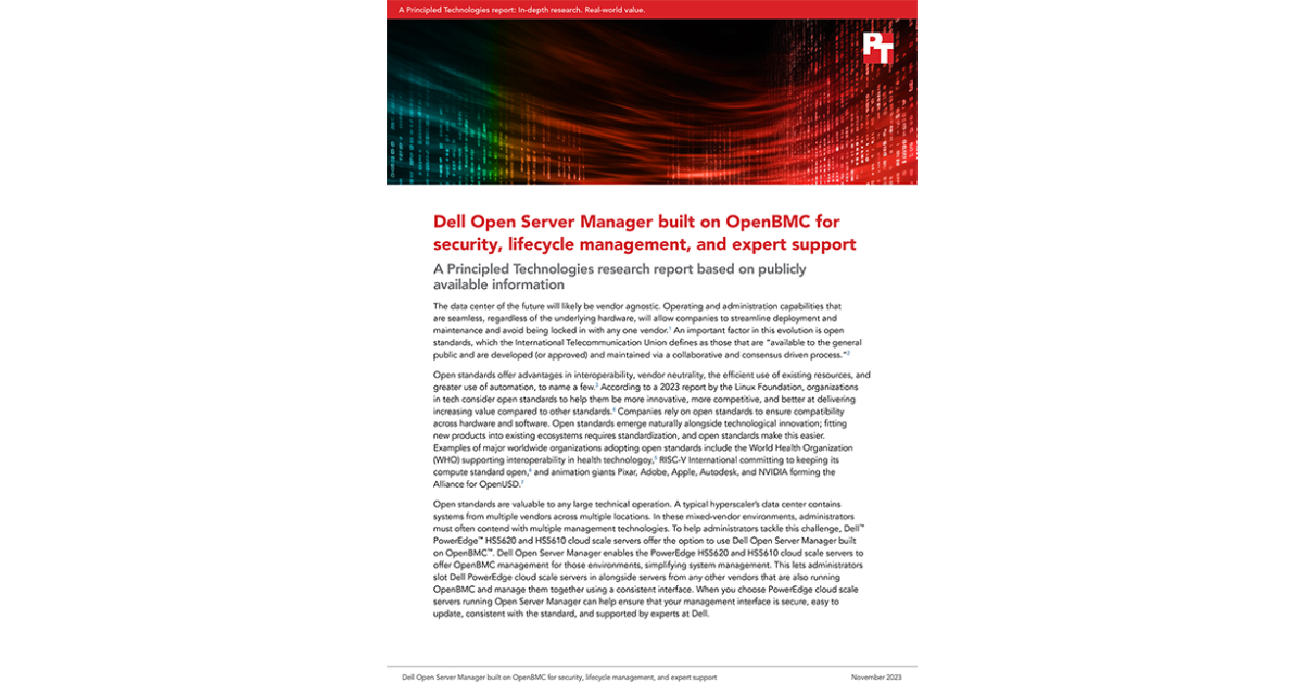 New Principled Technologies Research Study Highlights Dell Open Server ...