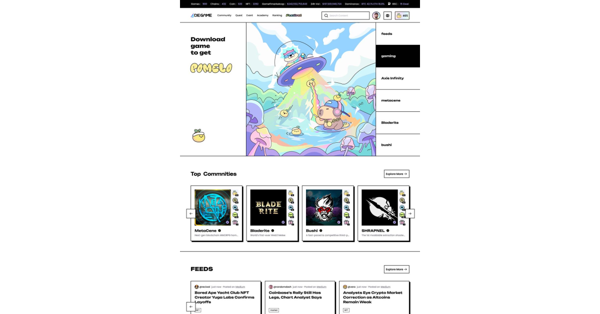 DeGame, a Web3 Gaming Aggregator Platform, Recently Launched a New ...