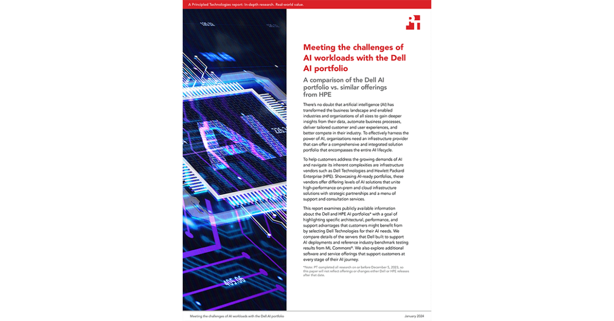 New Principled Technologies Research Report Compares Dell AI Portfolio ...