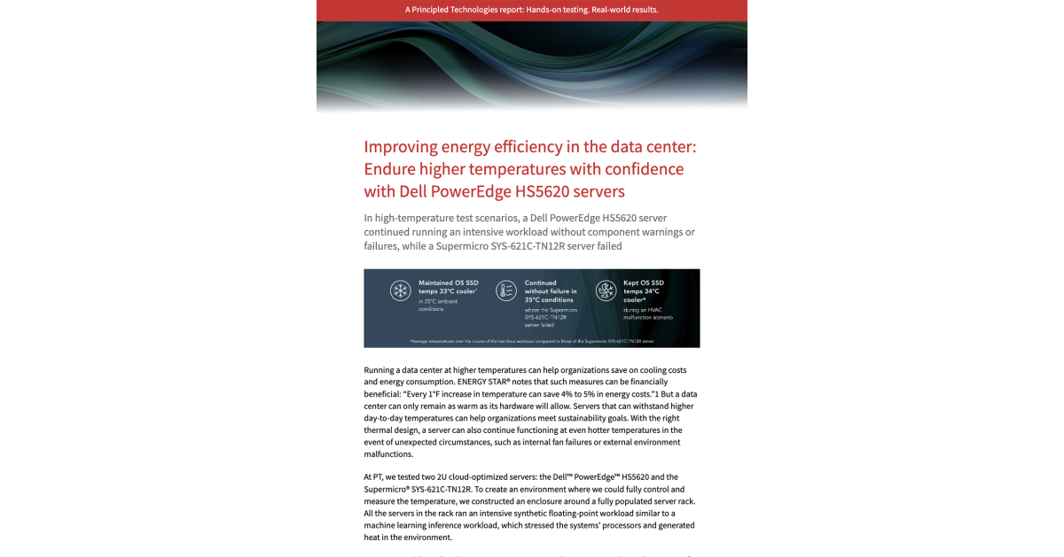 New Principled Technologies Study Evaluates the Cooling Design ...