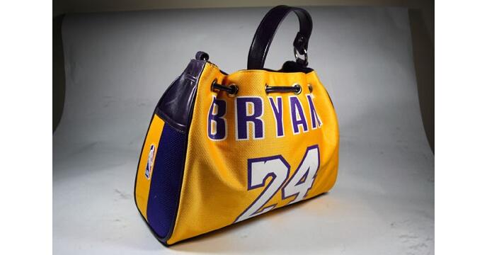 Kobe Bryant - L.A. Lakers Leather and Jersey Material Handbag from ...
