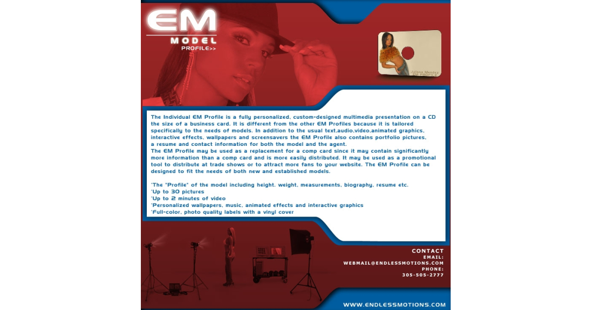 EM Profile MODEL from EndlessMotions - PR.com