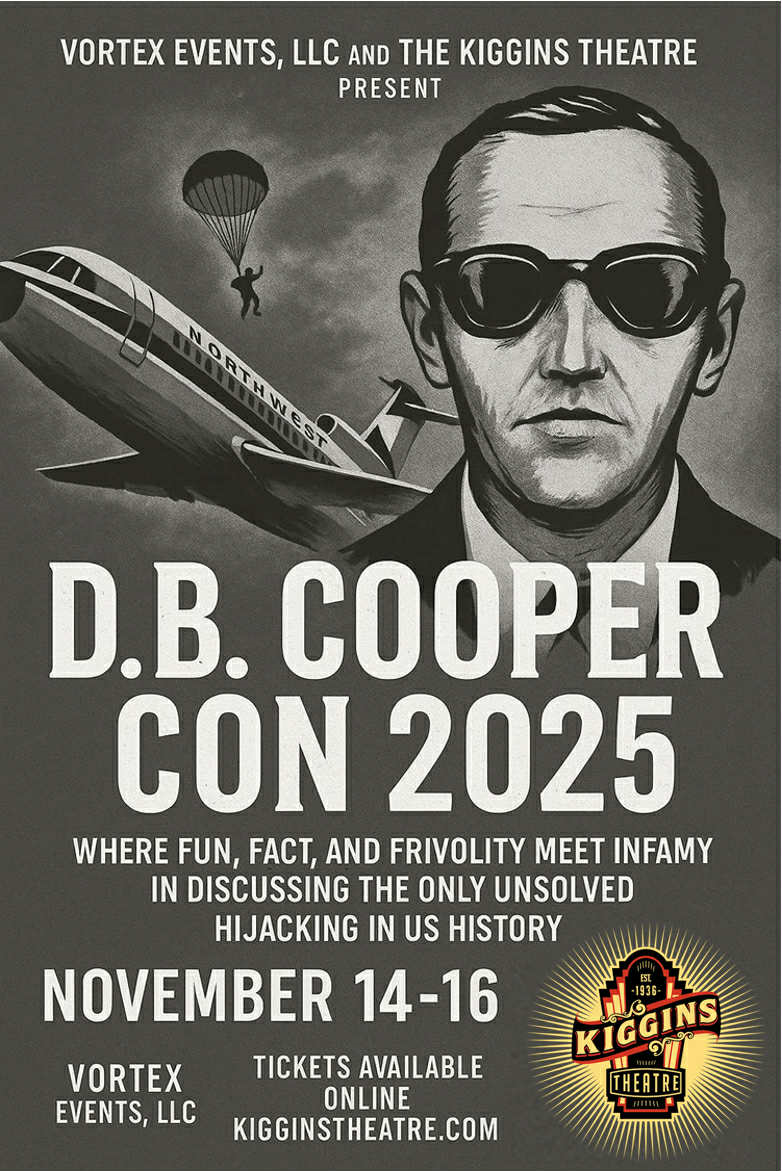 D.B. Cooper Con 2025 at Kiggins Theatre, November 14-16 - PR.com