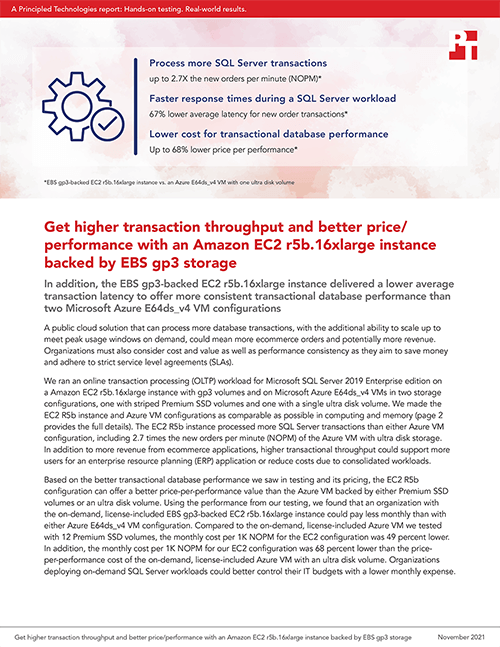 Principled Technologies Releases Study Comparing Transactional Database ...